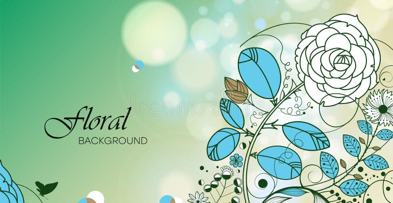 Floral Gradient Background with Patterns and Dynamic Lines. Romantic ...