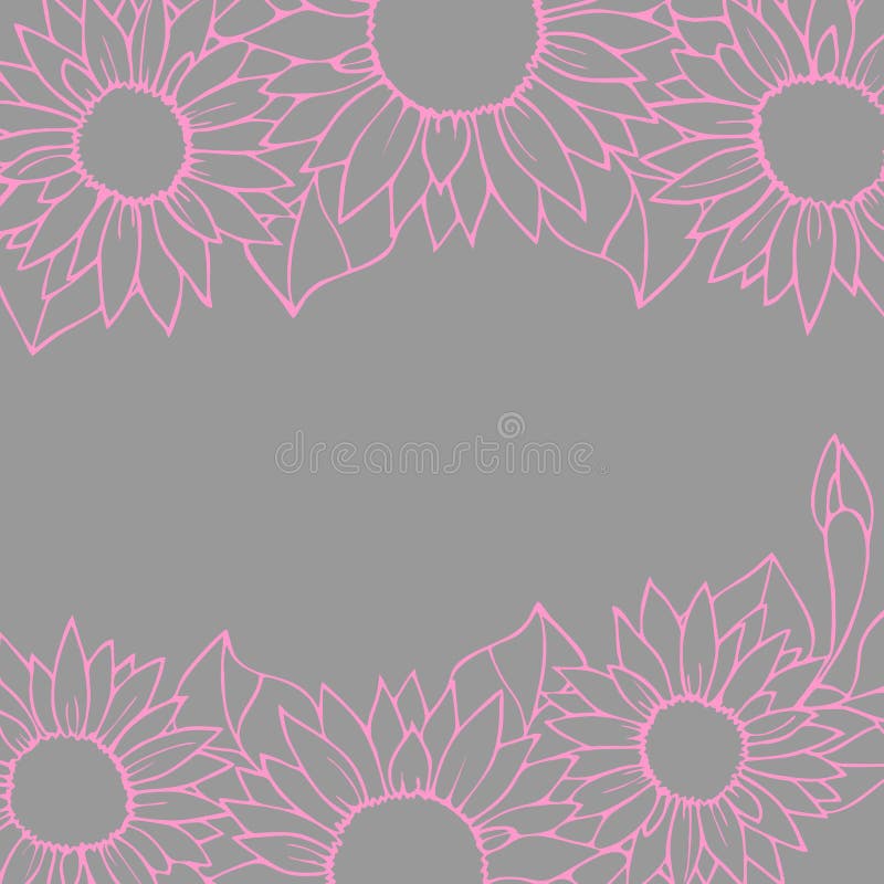 Border Flower Gray Pink Stock Illustrations – 822 Border Flower Gray ...