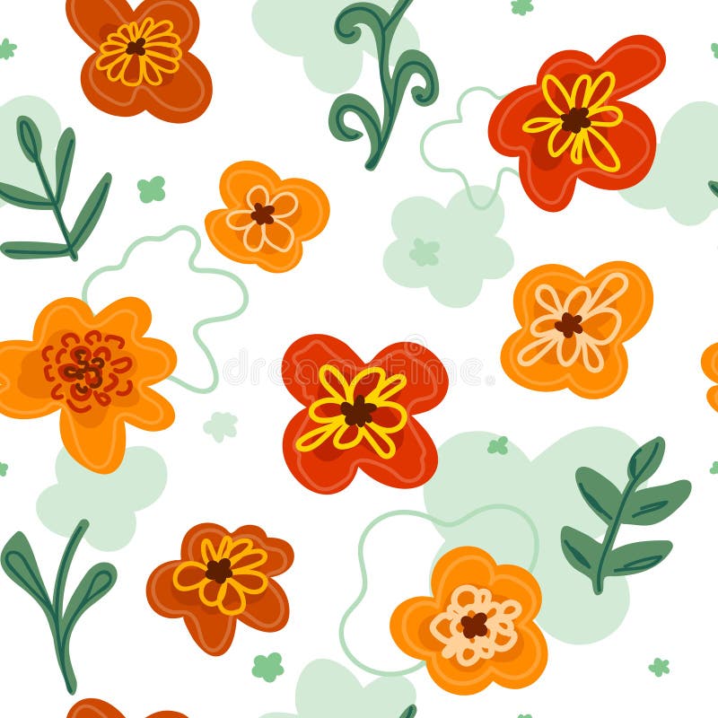 Floral Graphic Design Seamless Pattern In The Form Of A Small Flower Stock Vector
