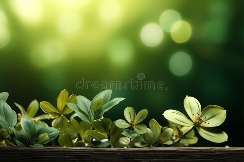 Floral Green Backdrop, Evoking the Freshness of Spring, Text Ready ...