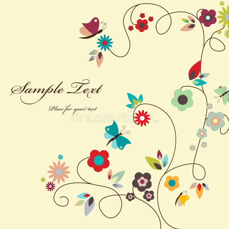 Floral greeting card stock vector. Illustration of bloom - 19340726