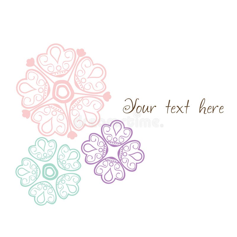Floral Greeting Card with Place for Your Text. Stock Illustration ...