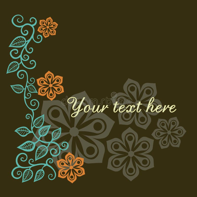 Floral Greeting Card with Place for Your Text. Stock Illustration ...