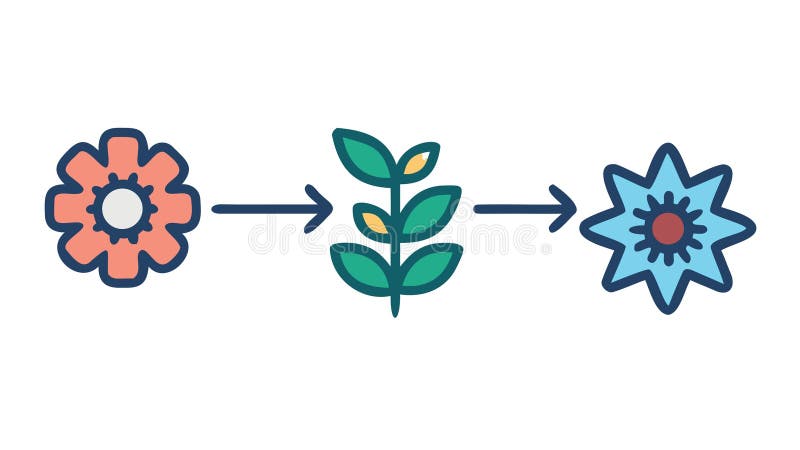 Floral Growth Process Bud To Bloom Stages, Vector Design Generative AI ...