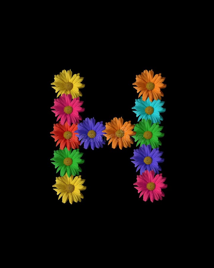 Floral H stock photo. Image of yellow, vibrant, alphabet - 1612098