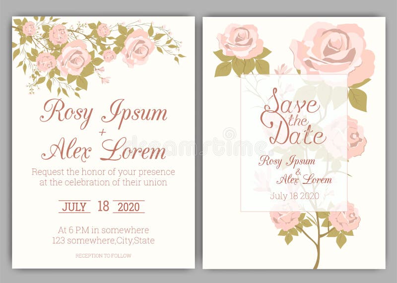 Floral Hand Drawn Frame for a Wedding Invitation Stock Vector ...