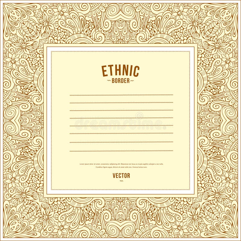 Floral Vector Border. Nature Illustration Stock Vector - Illustration ...