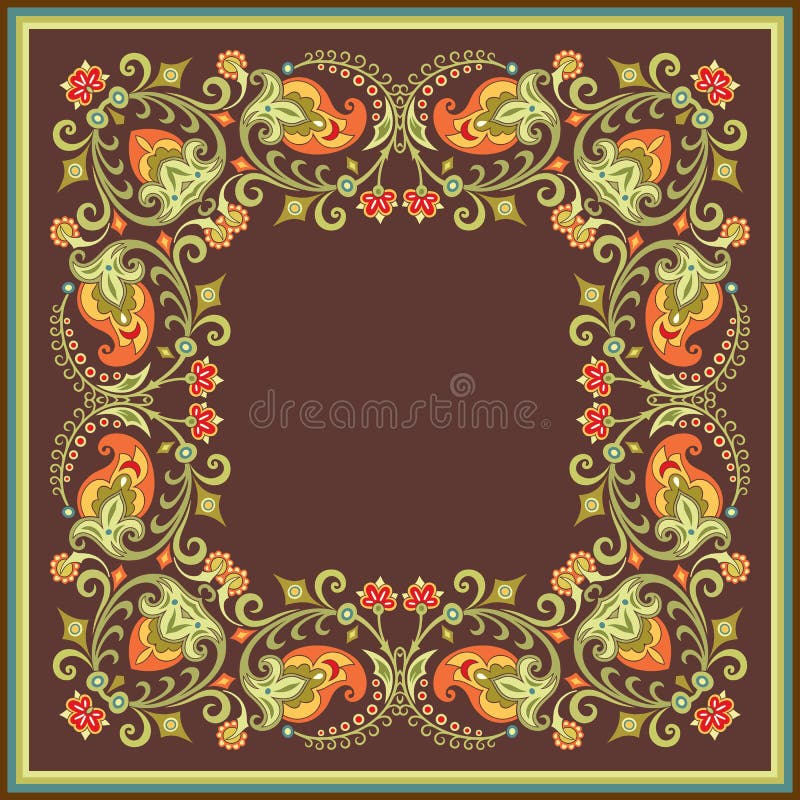 Floral Vector Vintage Border. Frame Design. Stock Vector - Illustration ...