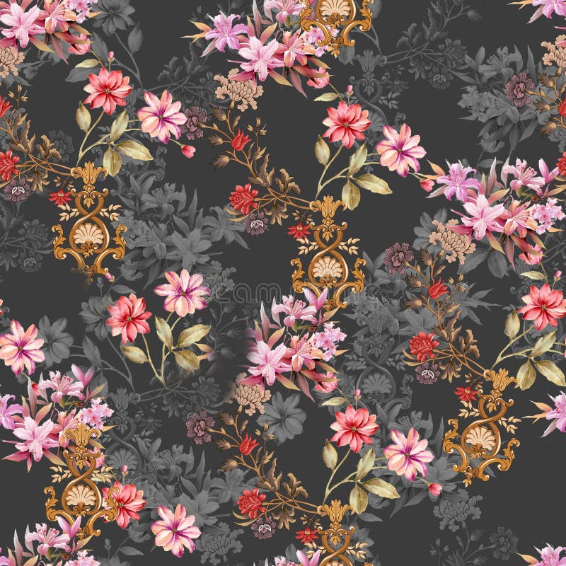 Floral Hand Made Digital Design Pattern, Colours Available in Design ...
