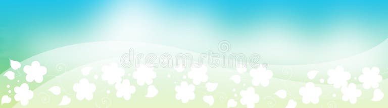Floral Header, Spring Foliage Stock Illustration - Illustration of ...