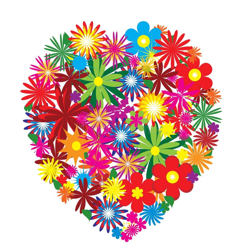 Flower heart stock vector. Illustration of floral, spring - 22564232