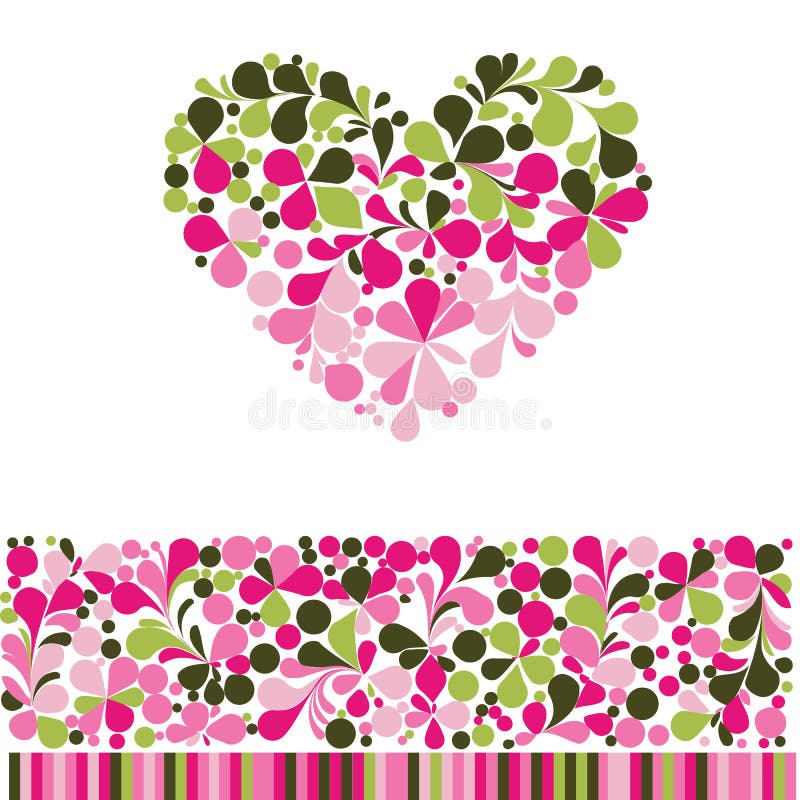 Floral heart vector stock vector. Illustration of circle - 65247527