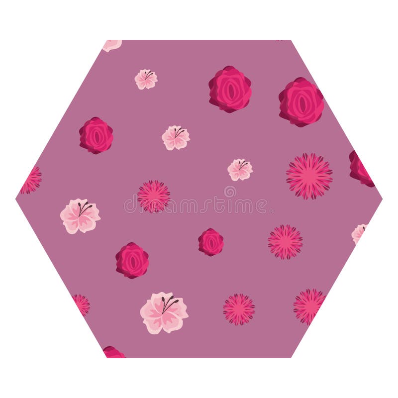 Floral hexagon shape frame stock vector. Illustration of ornament ...