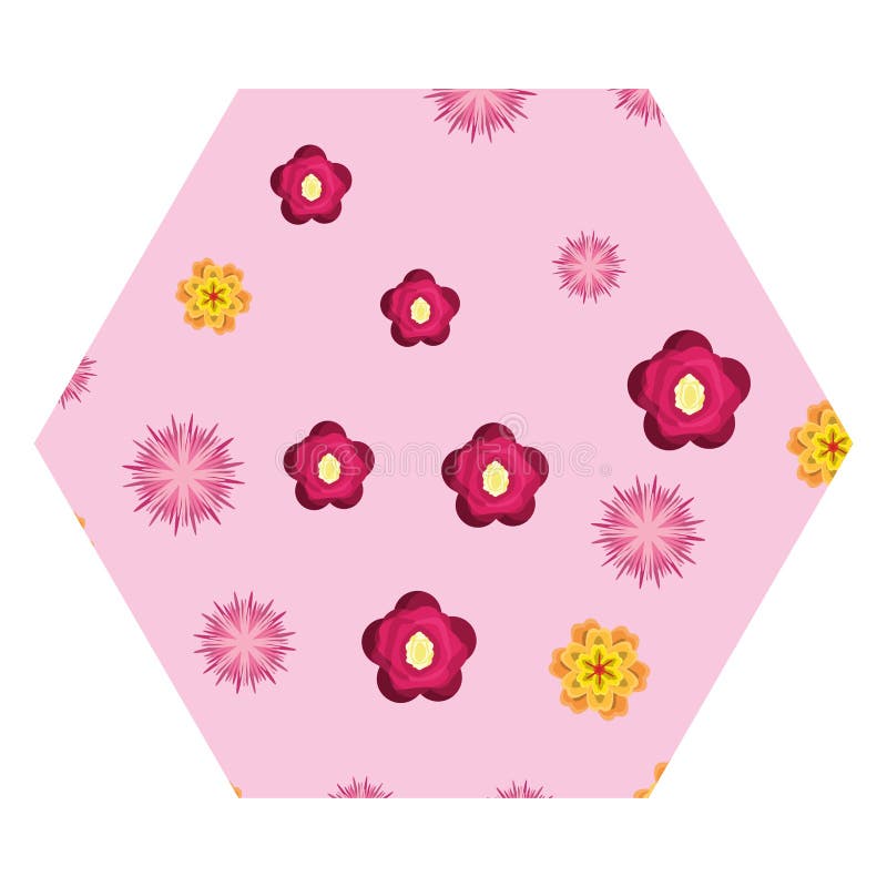 Floral hexagon shape frame stock vector. Illustration of ornamental ...