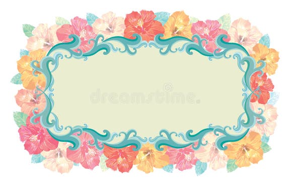 Floral - Hibiscus frame stock vector. Illustration of seasonal - 14843087