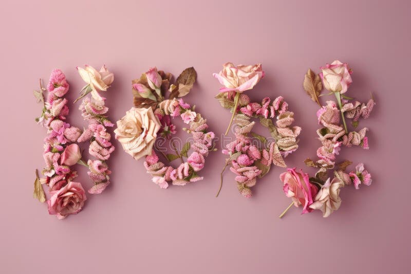 Floral Hope Text Concept with Pink and White Blossoms on Pastel ...