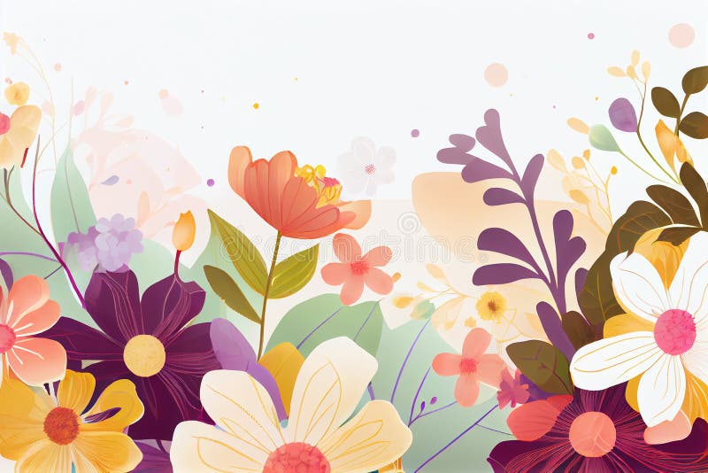 Floral Horizontal Background Stock Illustration - Illustration of ...