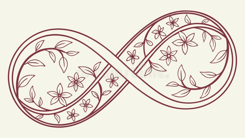 Floral Infinity Symbol with Leaves, Vector Design Generative AI Stock ...
