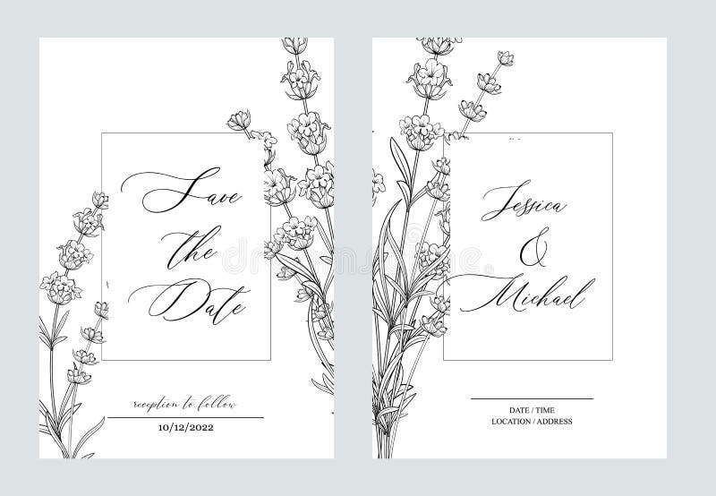 Floral Invitation Card. Wedding Botanical Template. Stock Vector ...