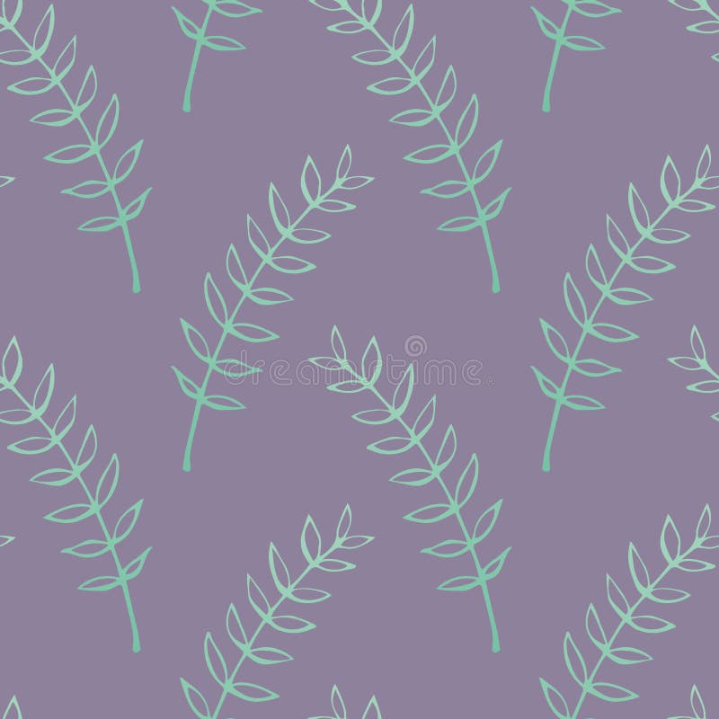 Floral Leaf Branches Simple Cute Seamless Pattern Stock Vector ...