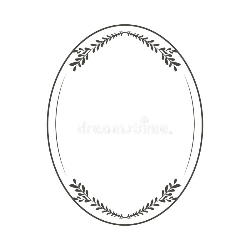 Floral leaves frame oval stock vector. Illustration of floral - 357576032