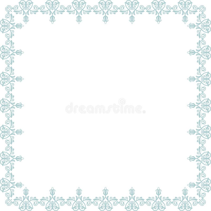 Floral Light Blue Frame stock illustration. Illustration of baroque ...