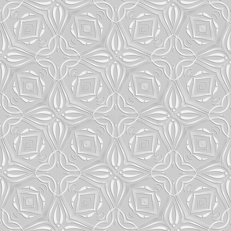 Floral Light Seamless Pattern. Vector Ornamental White Background ...