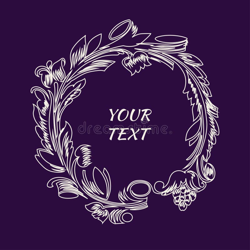 Floral Line Frame Design with Space for Logos Stock Vector ...