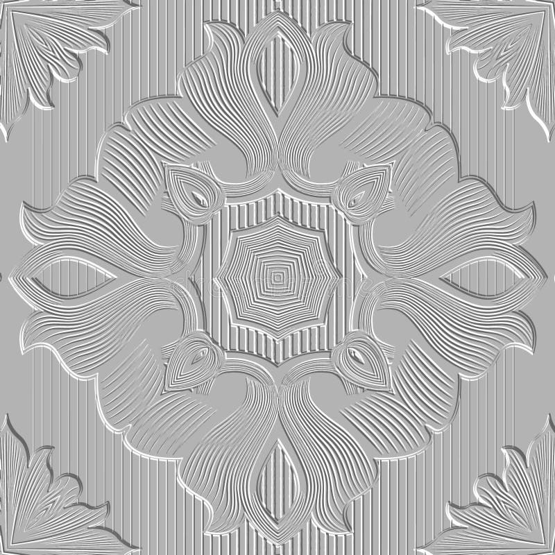 Floral Pattern Relief White Paper Stock Illustrations – 640 Floral ...