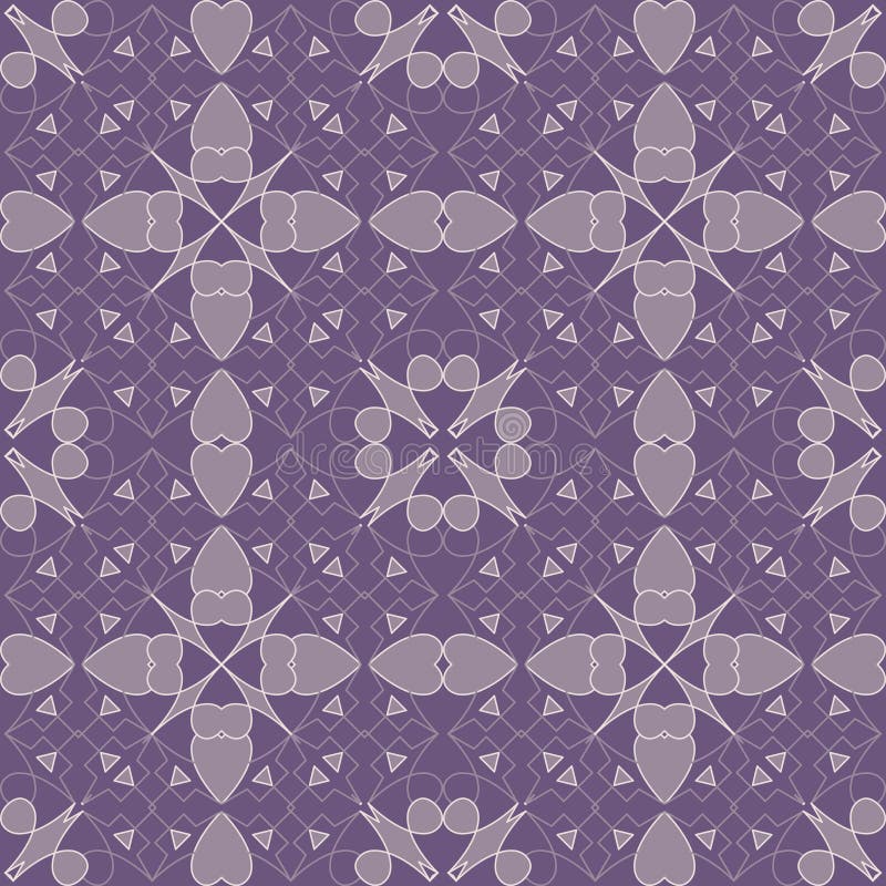 Floral Lines Seamless Pattern. Violet Ornamental Vector Background ...