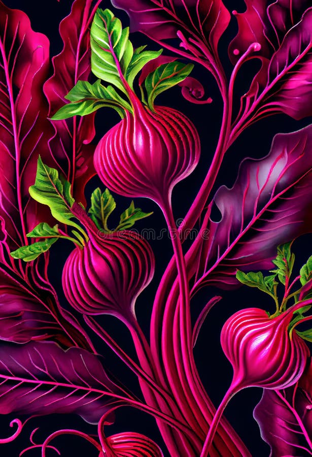 Floral Magenta Beet Abstract Background. Stock Illustration ...