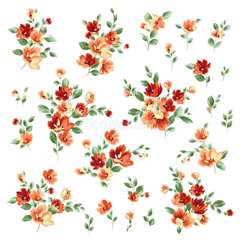 Floral Material Collection Ideal for Textile Design, Stock Vector ...