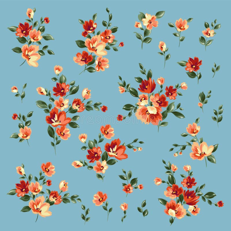 Floral Material Collection Ideal for Textile Design, Stock Vector ...