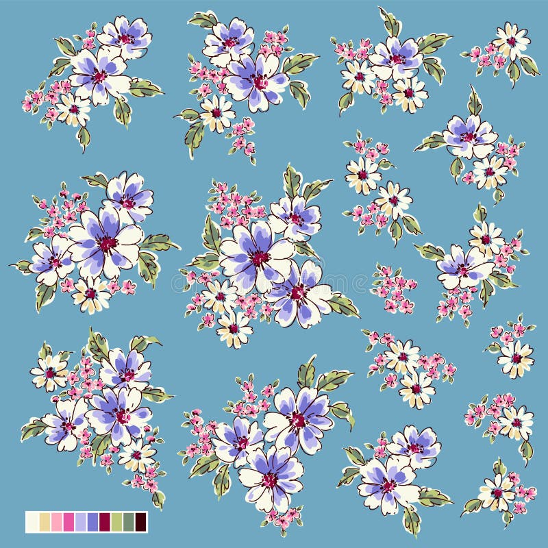 Floral Material Collection Ideal for Textile Design, Stock Vector ...