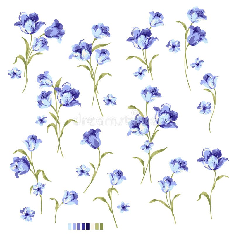 Floral Material Collection Ideal for Textile Design, Stock Vector ...