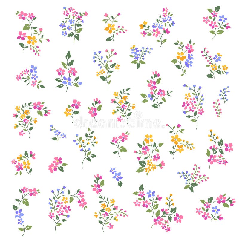 Floral Material Collection Ideal for Textile Design, Stock Vector ...