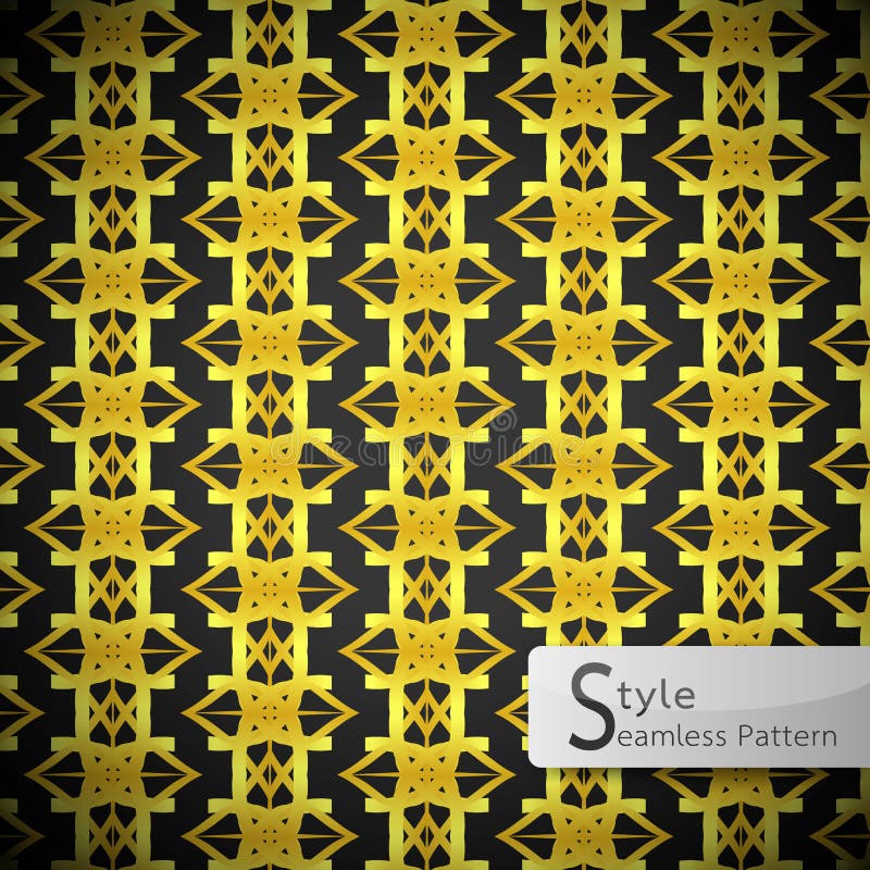 Floral Mesh Gold Vintage Geometric Seamless Pattern Vector Illus Stock ...