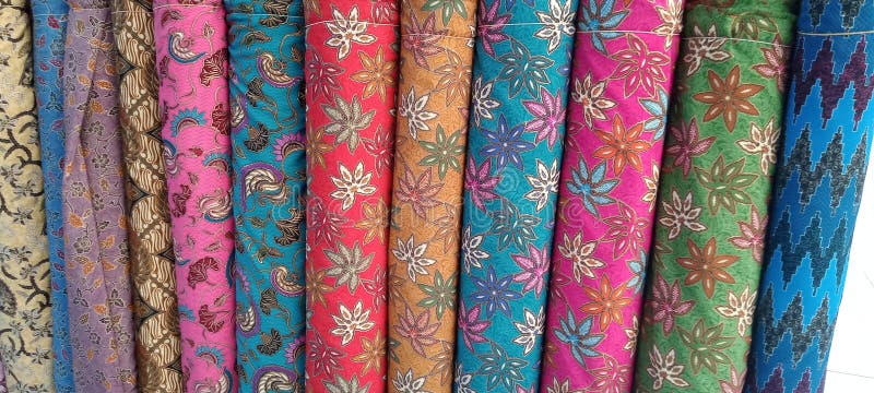 Floral Motif Batik Fabric is Very Charming Stock Image - Image of ...