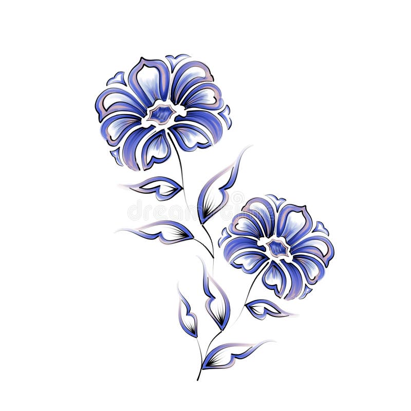 Floral Motif Design stock illustration. Illustration of design - 77191964