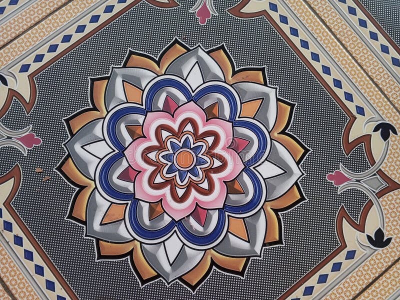 The Floral Motifs on the Floor are Very Beautiful Stock Image - Image ...