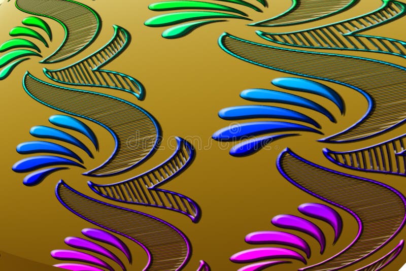 Floral Multi Color Design Work Stock Illustration - Illustration of ...