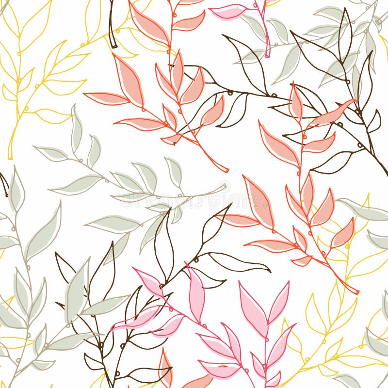 Floral Multi-colored Background. Seamless Leaf Pattern Stock ...