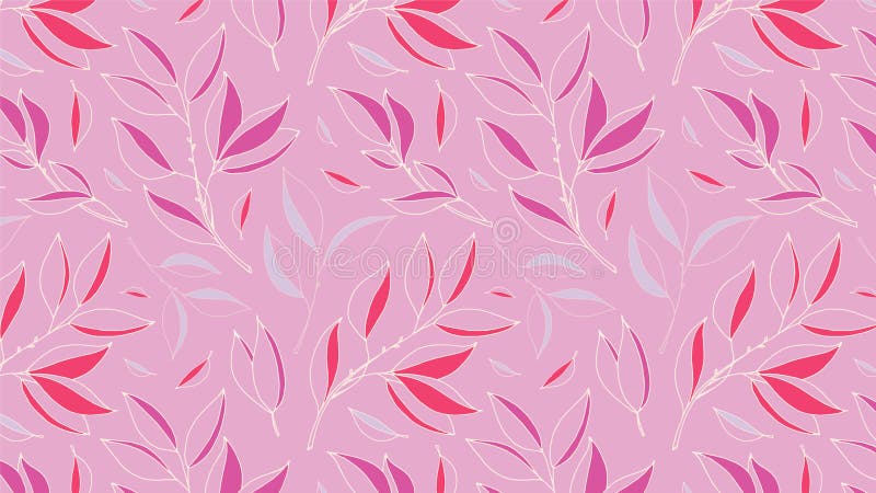Floral Multi-colored Pink Background. Leaf Pattern Stock Illustration ...