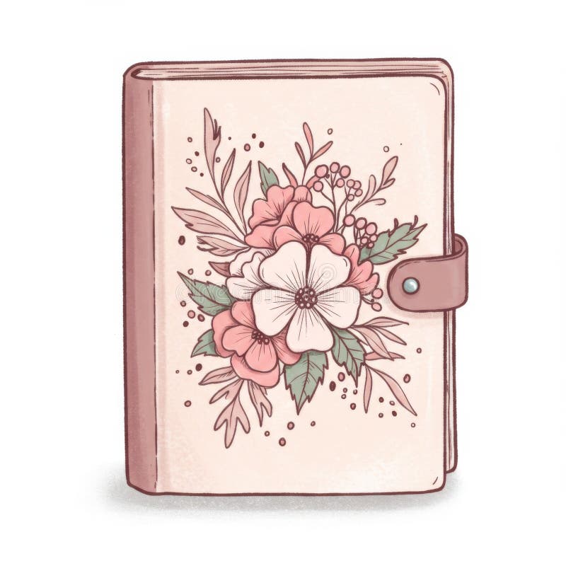 Floral Notebook Design Illustration Stock Illustration - Illustration ...