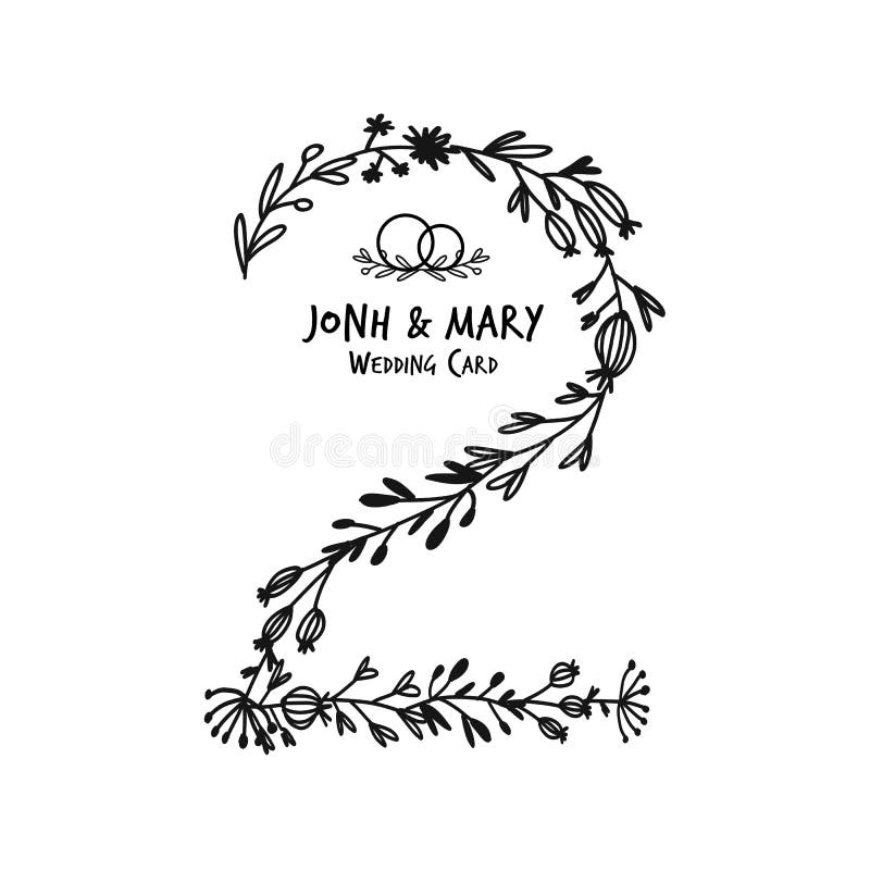 Floral number two stock vector. Illustration of graphic - 131035753