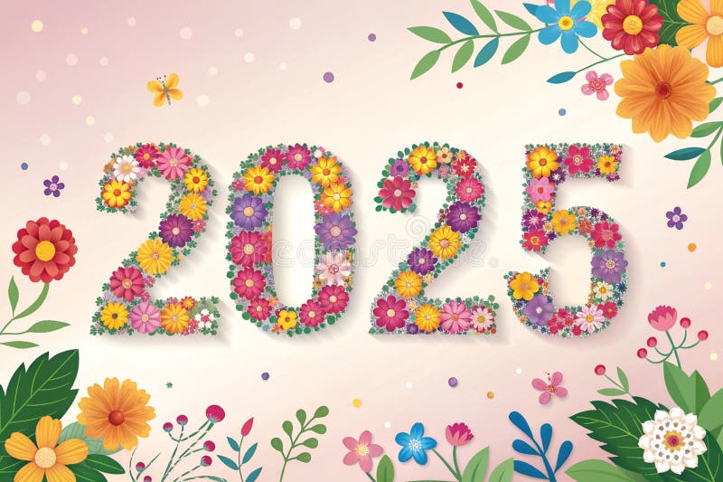 2025 Floral Numbers Design for New Year Celebration - Generated by Ai ...