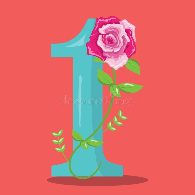 Floral Numbers flower 12 stock vector. Illustration of flower - 198986591