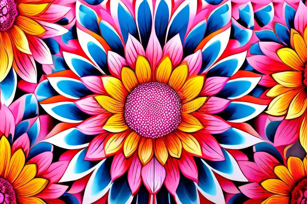Floral Op Art Create a Floral Design Using Repeating Patterns an Stock ...