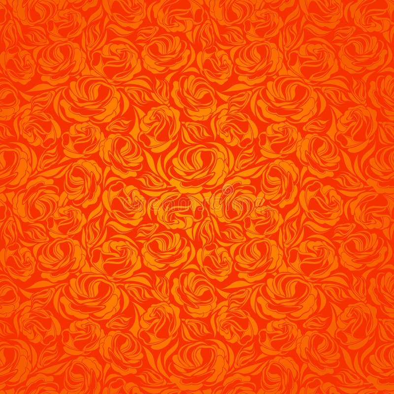 Floral Orange Seamless Pattern. Vector Illustration. Stock Vector ...