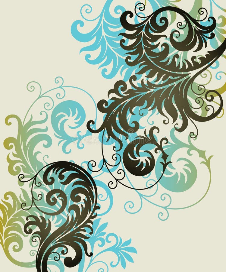 Flourishes Background, Floral Pattern, Vector Illu Stock Vector ...